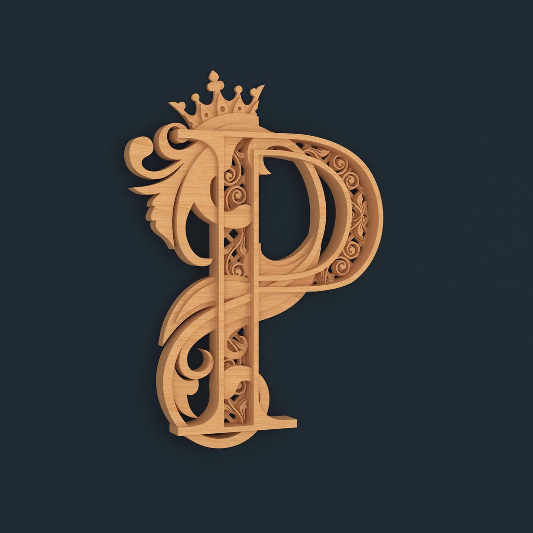 Layered Letter P, DXF, Digital Download, Wall Art Multilayer Letter ...