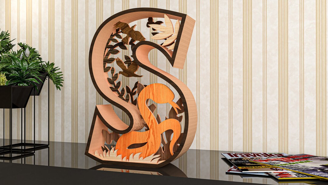 Layered Letter S, DXF, Digital Download, Wall Art Multilayer Letter ...