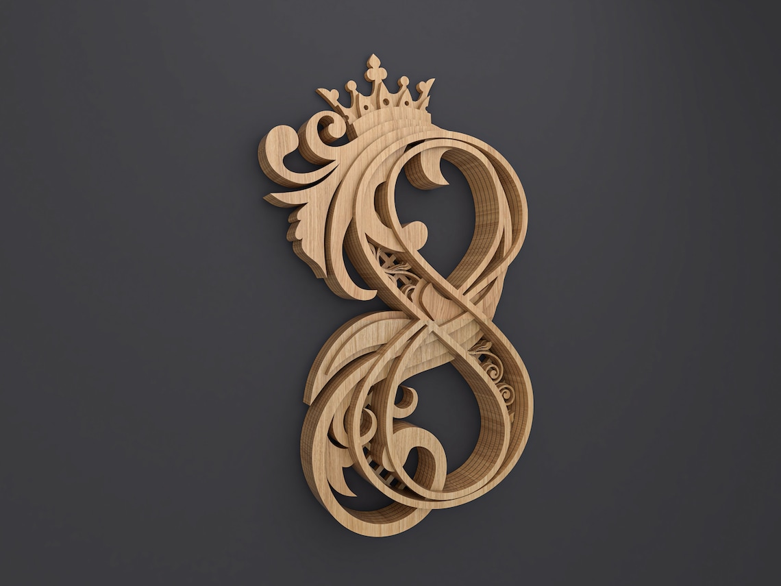 Layered Number 8, DXF, Digital Download, Wall Art Multilayer Number ...