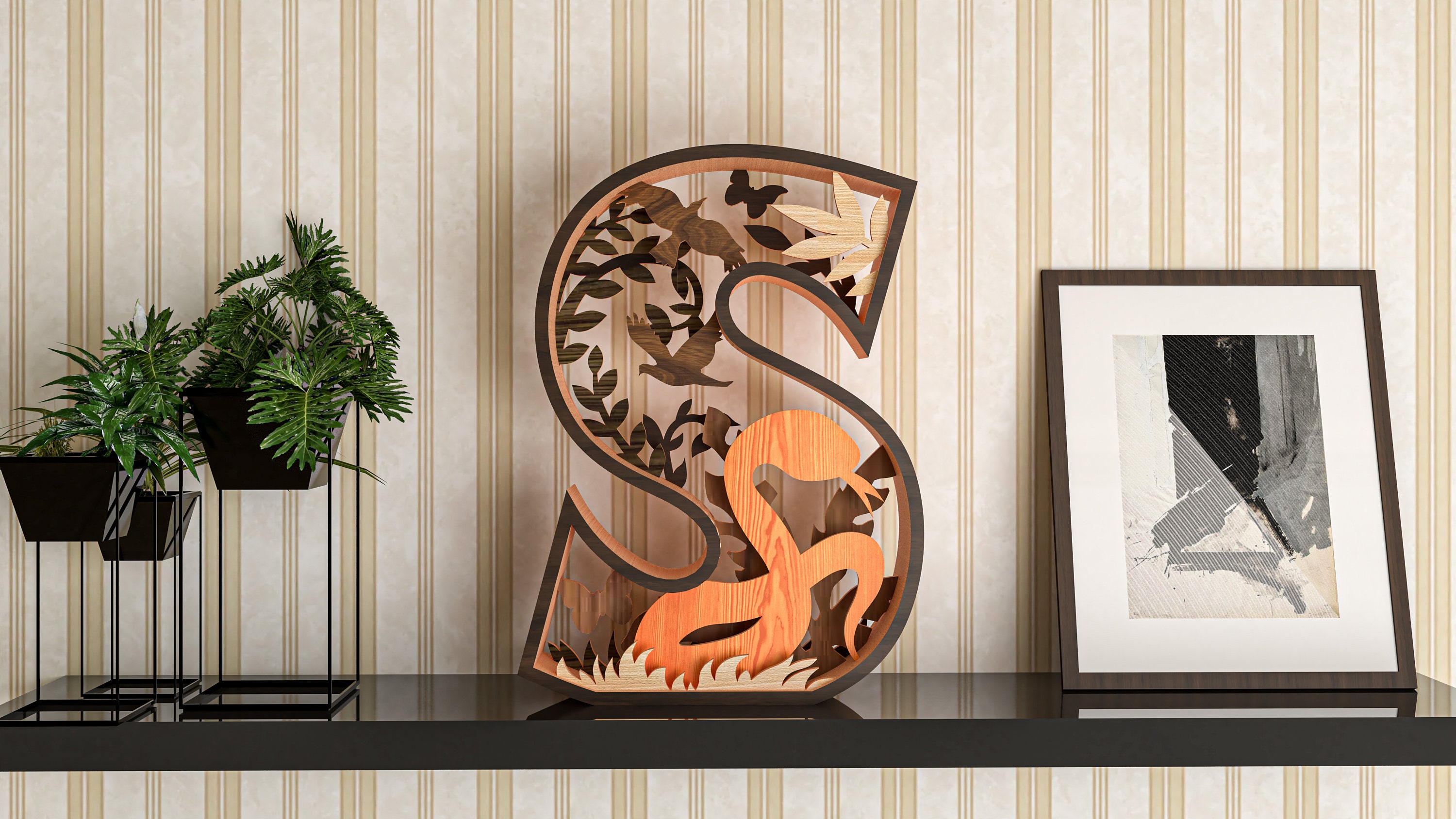 Layered Letter S, DXF, Digital Download, Wall Art Multilayer Letter ...