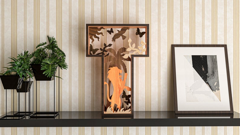 Layered Letter T, DXF, Digital Download, Wall Art Multilayer Letter ...