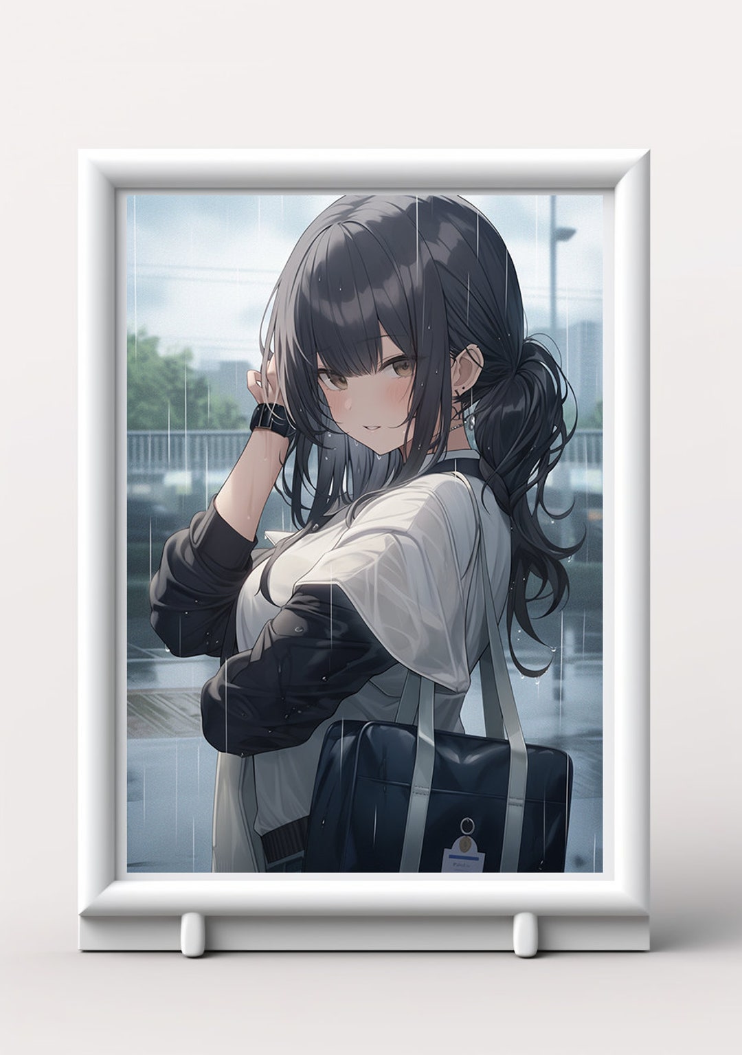 White Wet T-shirt Girl Anime Art Print Poster, Girl in the Rain Manga ... White Wet T-shirt Girl Anime Art Print Poster, Girl in the Rain Manga ...