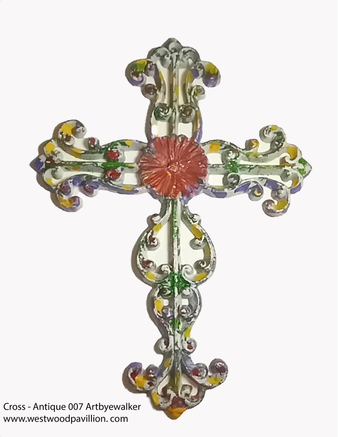 Cross Antique 007 Hand Painted. Digital Printable SVG & PNG. Wall ...