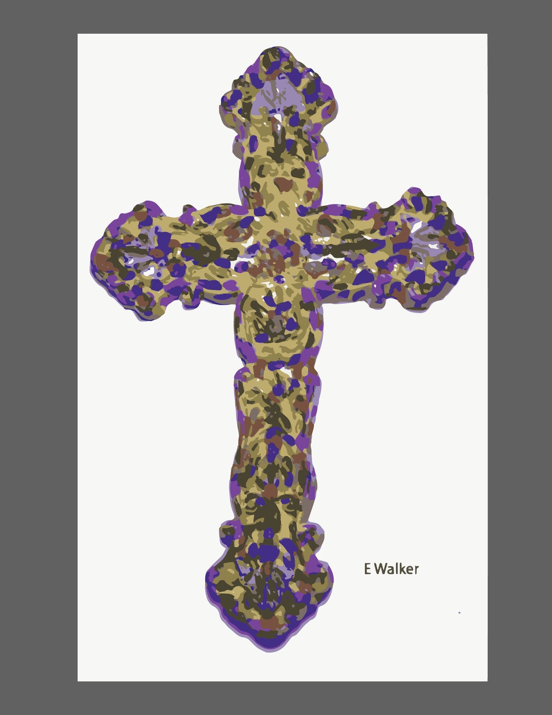 Cross Antique 0030 Hand-painted. SVG & PNG. Elegant and Unique. Home ...