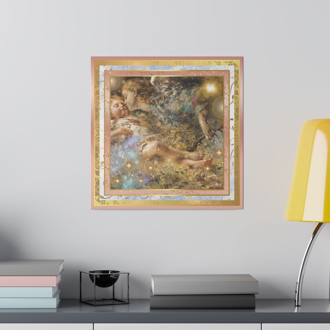 Classic Angels Wall Art 14x14 Stretched Matte Canvas Boho Style Decor S ...