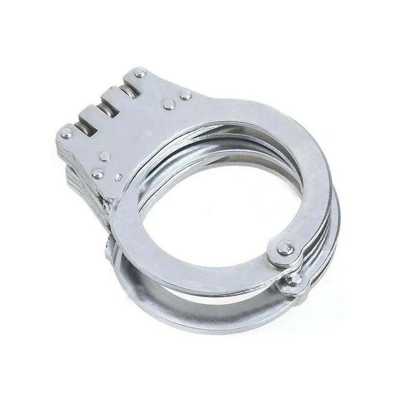 Hand Handcuffs Hinged Double Lock Strong Metal Steel Bondage BDSM Cuffs ...