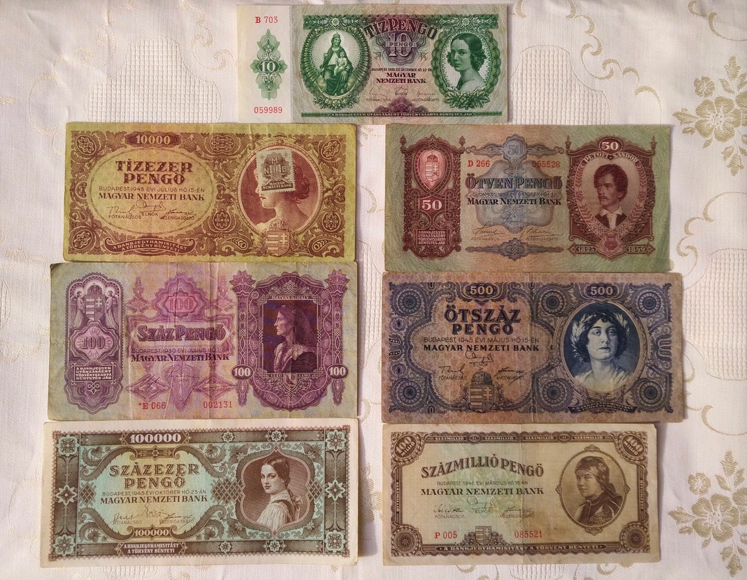 Old Hungarian Vintage Banknote Vintage Banknote 7 Pieces - Etsy