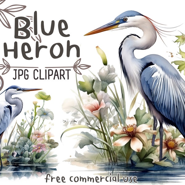 Heron Watercolor - Etsy