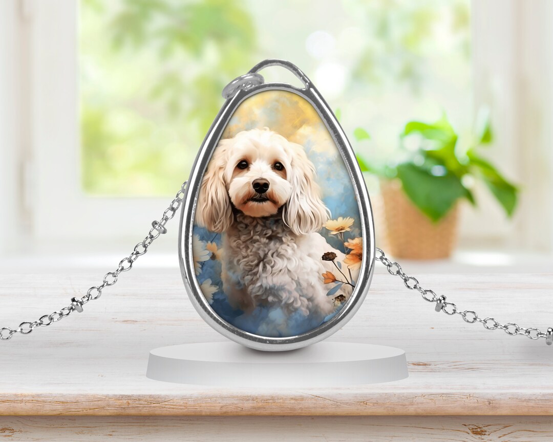 Cockapoo Oval Necklace Silver Dog Jewelry, Pendant, Charm Dog Mom Gift ...