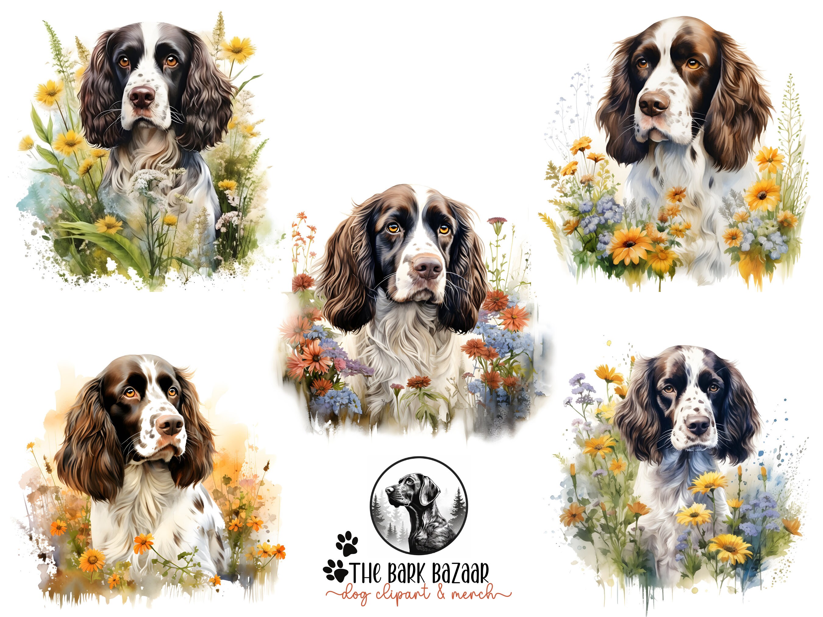 English Springer Spaniel Clipart Bundle Dog Breed Clipart - Etsy