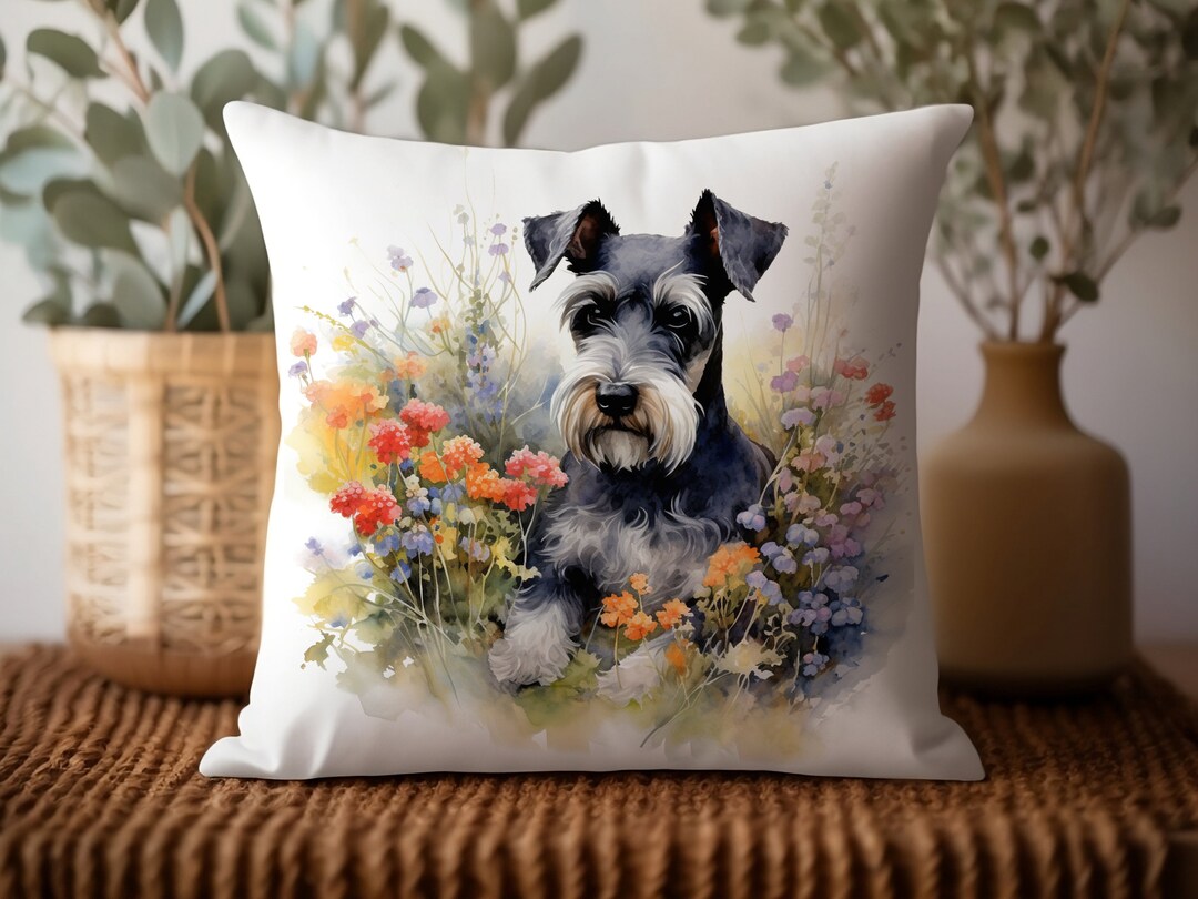 Miniature Schnauzer Pillow Cover Pet Home Decor Gift Ideas Dog Mom Gift ...
