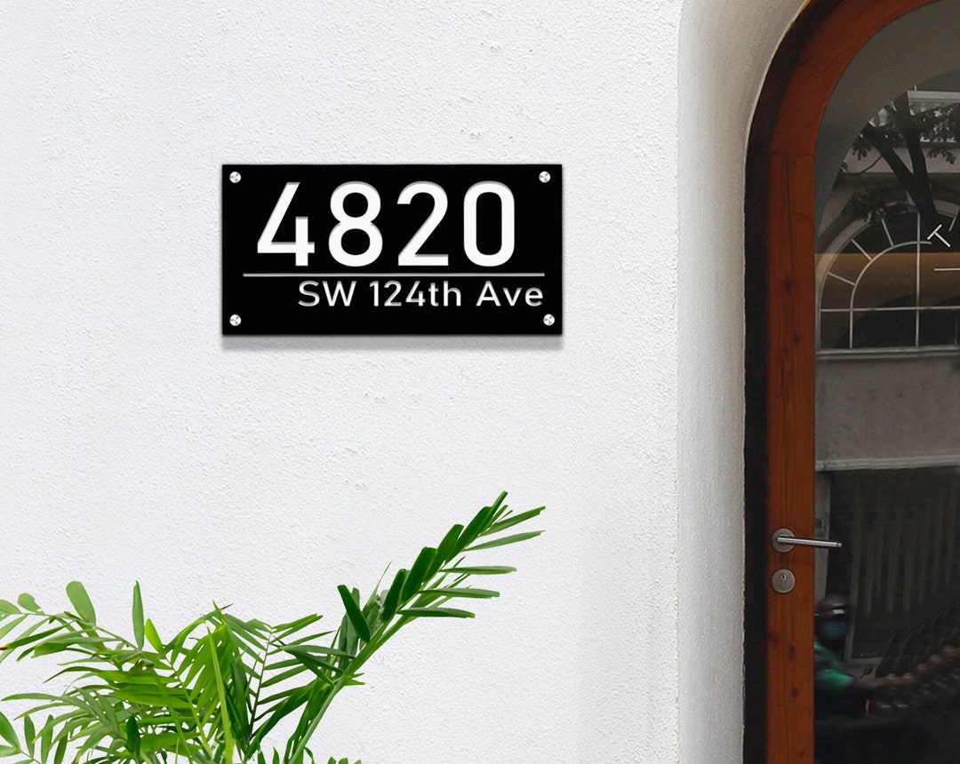 Modern House Number Sign, Custom Address Plaques Personalized Home ...