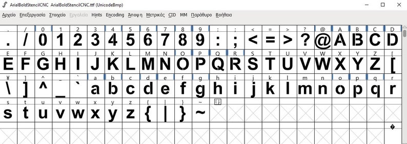 Arial Bold Stencil CNC Cut Readyttf File - Etsy