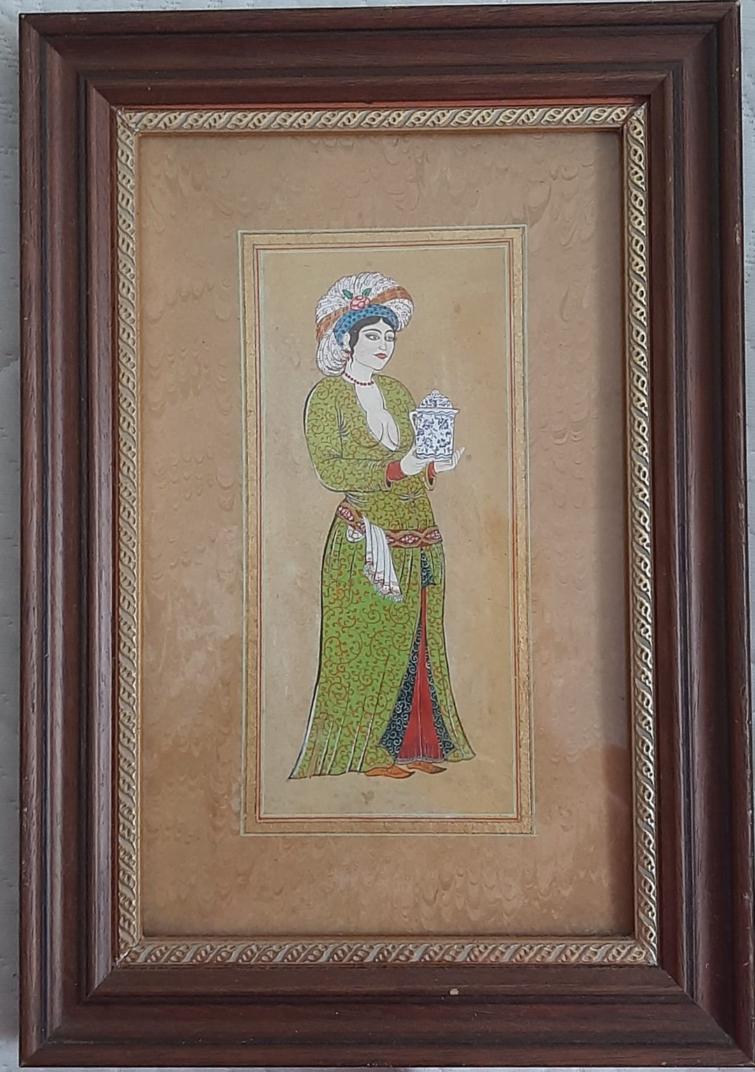 Ottoman Turkish Miniature Art, Ottoman Servant Womanconcubine Miniature ...