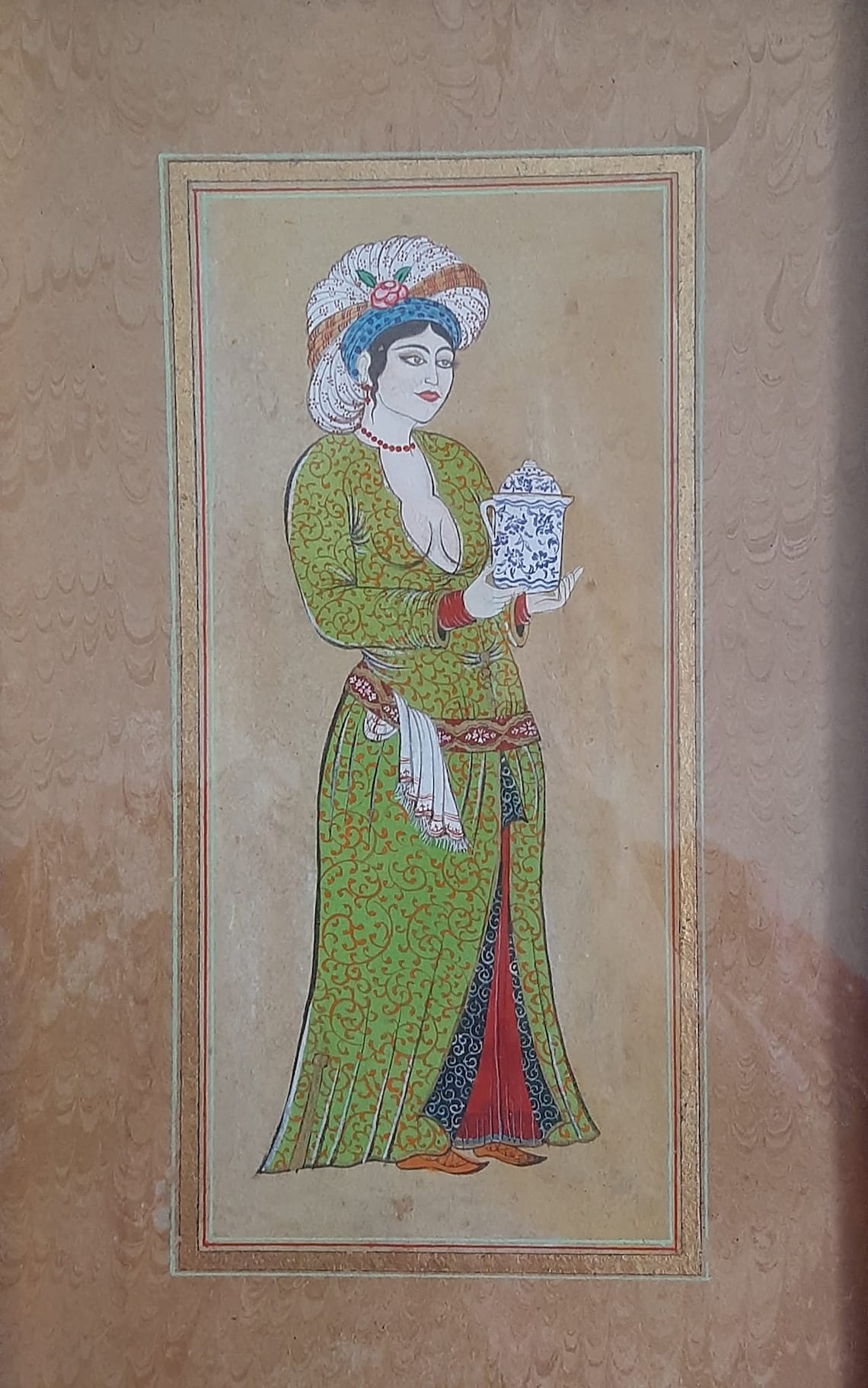 Ottoman Turkish Miniature Art, Ottoman Servant Womanconcubine Miniature ...