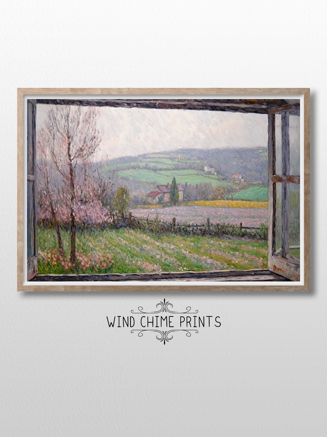Vintage Art Print - Spring Day Artwork / Warm Color Palette / Landscape ...
