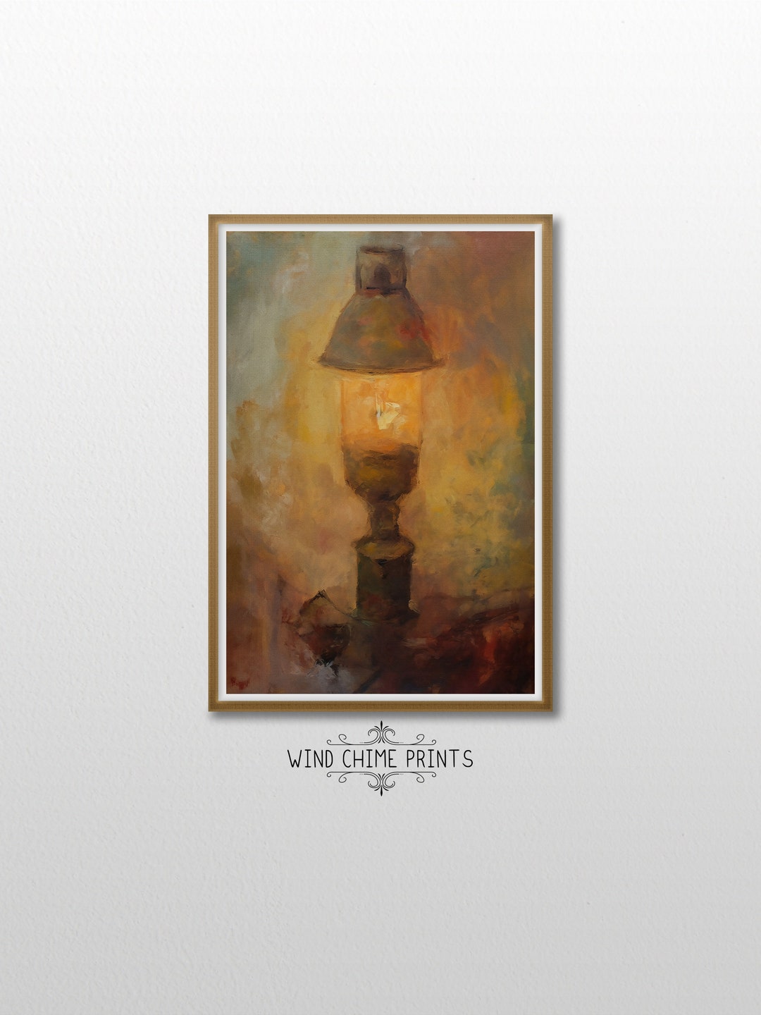 Still Life Oil Lamp Burning Painting / Warm Hues & Soft Lighting / Home ...
