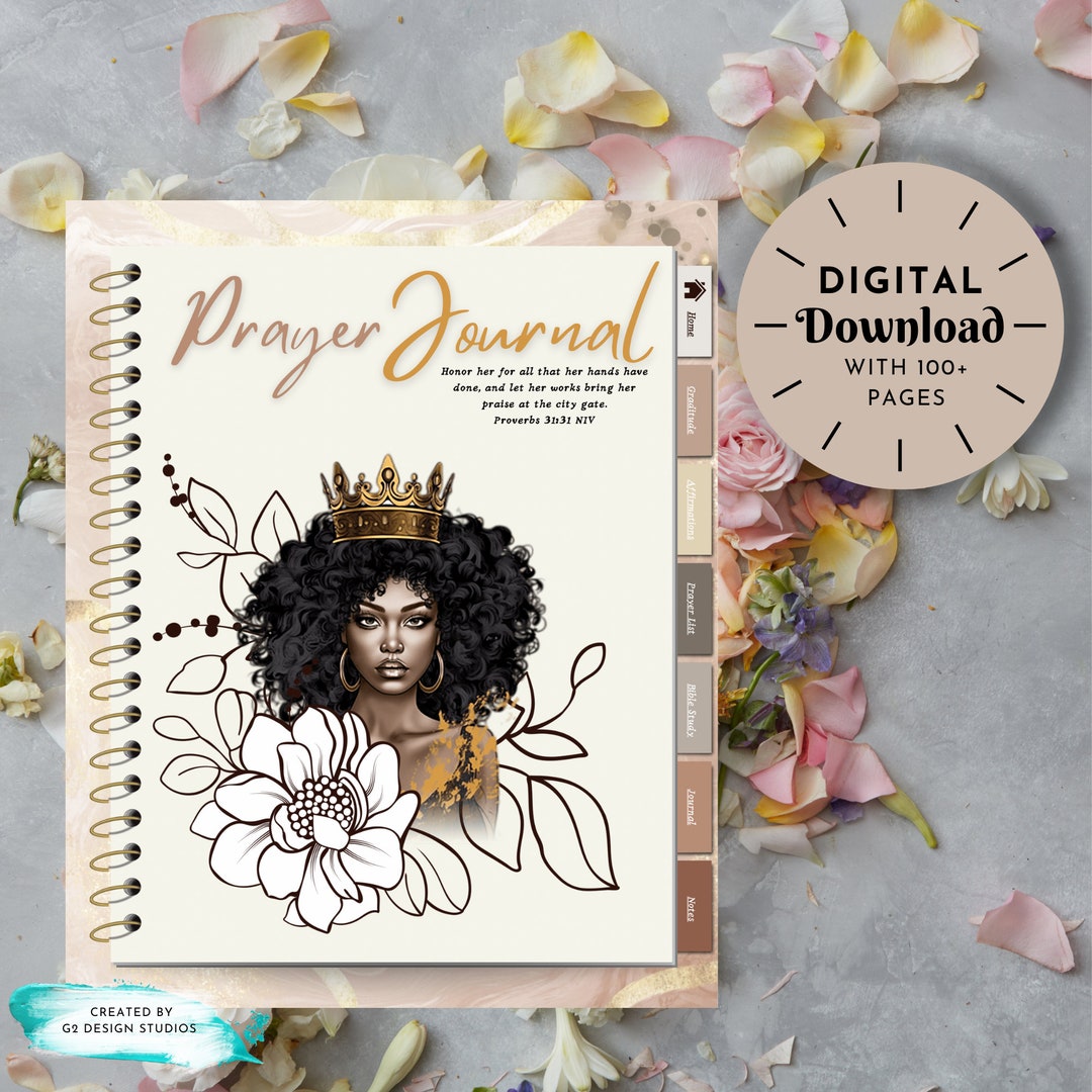 Digital Prayer Journal Christian Black Woman Prayer Bible Study Pages ...