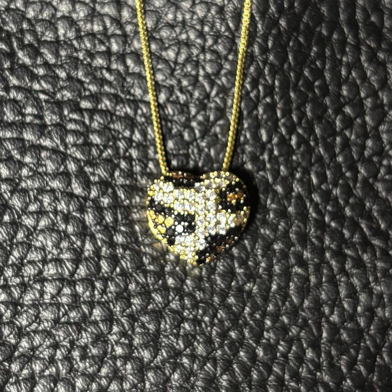 LEOPARD PRINT Heart Shaped Pendant - Etsy