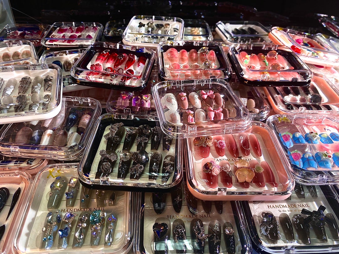 4 Sets Surprise Box, Random Nails Sets, Press on Nail, Blind Box, Glue ...