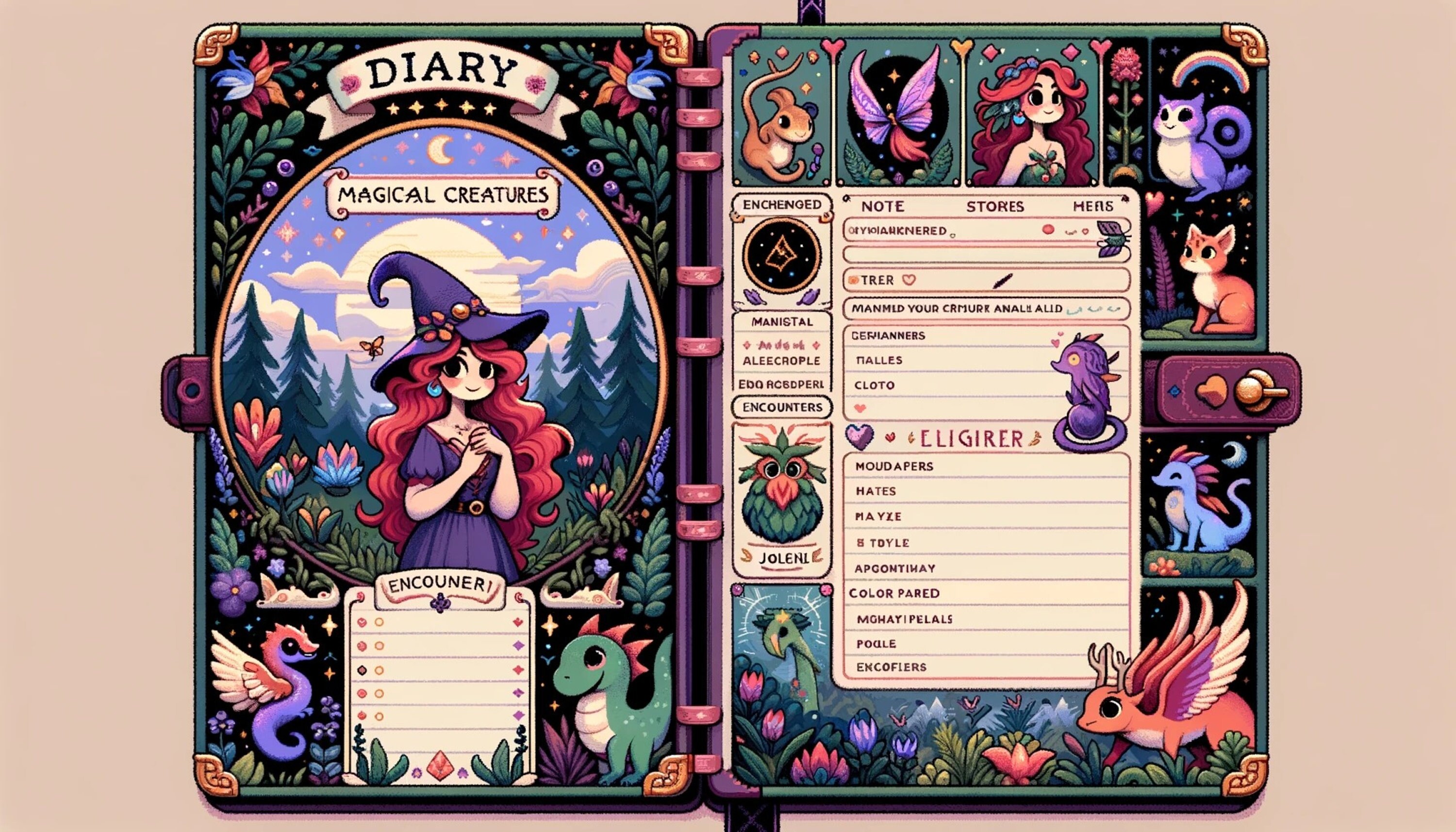 Jolene's Enchanted Pixel Art Diary & Journal Templates Pack of 20 ...