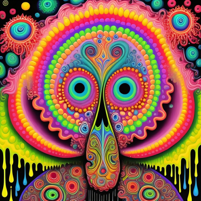 Psychedelic Trippy Wall Art, Surrealism, Digital Print Download, Home ...