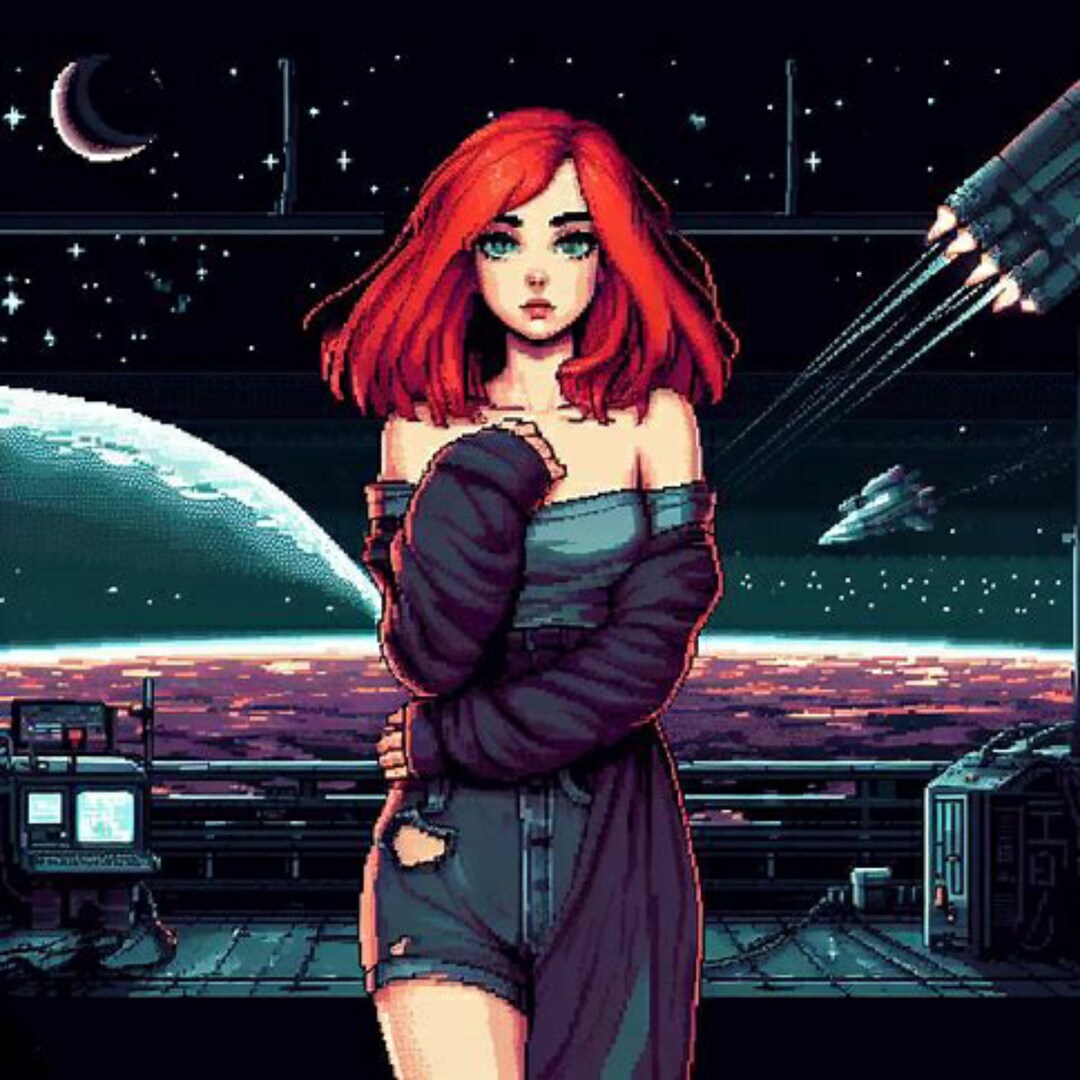Pixel Art Portrait of Jolene the Redhead: A Collection of 10 - Etsy UK