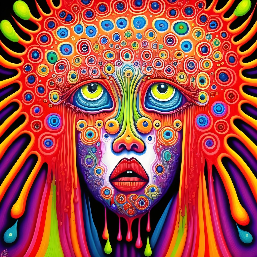 Psychedelic Trippy Wall Art, Surrealism, Digital Print Download, Home ...