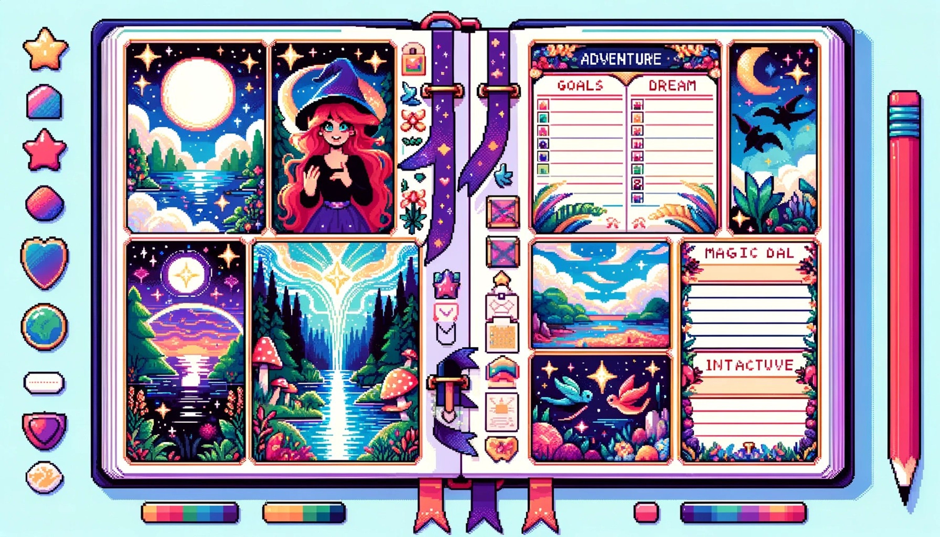 Jolene's Enchanted Pixel Art Diary & Journal Templates Pack of 20 ...