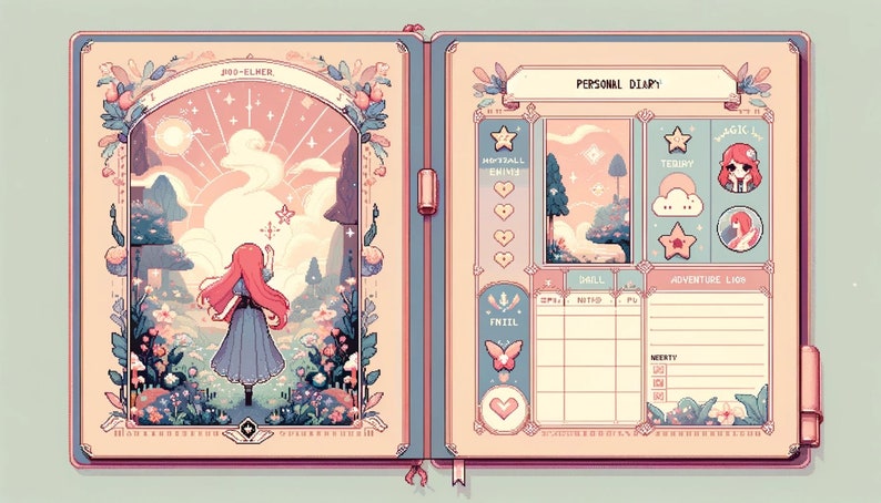 Jolene's Enchanted Pixel Art Diary & Journal Templates Pack of 20 ...