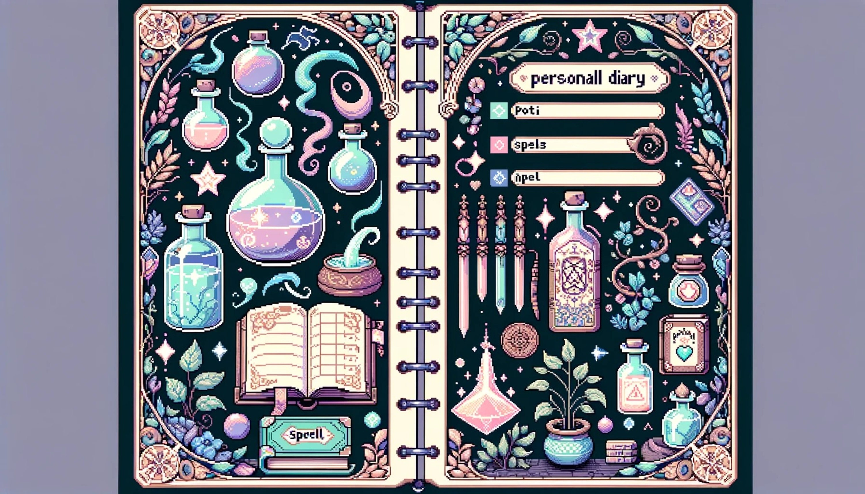 Jolene's Enchanted Pixel Art Diary & Journal Templates Pack of 20 ...