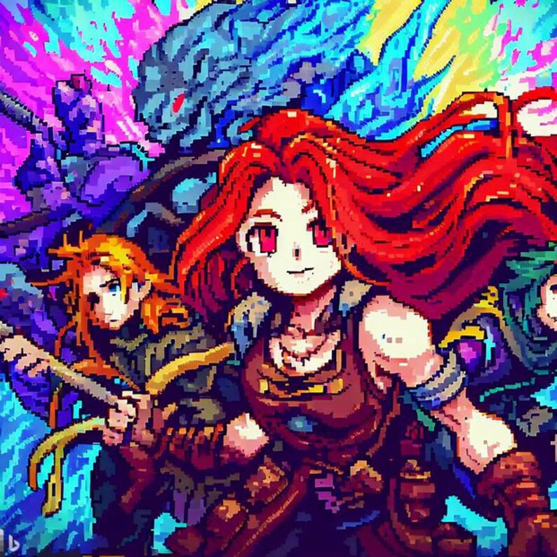 Cute Pixel Sprites 8 Bit, Digital Poster, Wallartpixelstore, Custom Ai ...