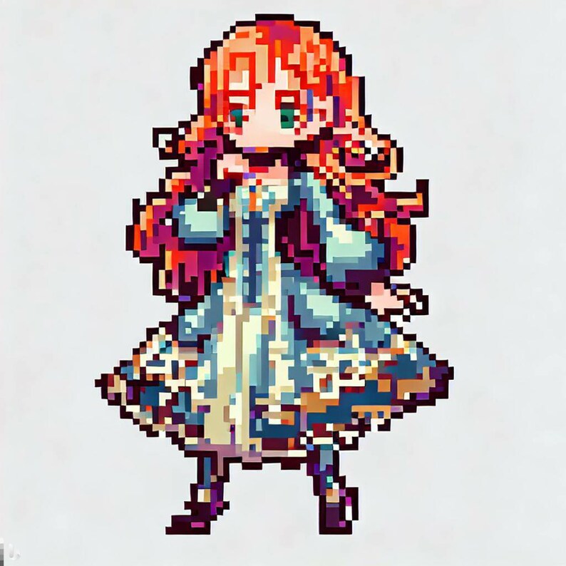 Cute Pixel Sprites: 8 bits, póster digital, wallartpixelstore, retrato ...