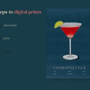 Colorful Cosmopolitan Art Print: Vibrant Illustration to Enhance Room ...