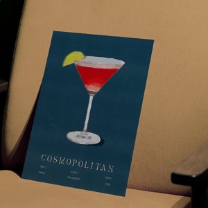 Colorful Cosmopolitan Art Print: Vibrant Illustration to Enhance Room ...