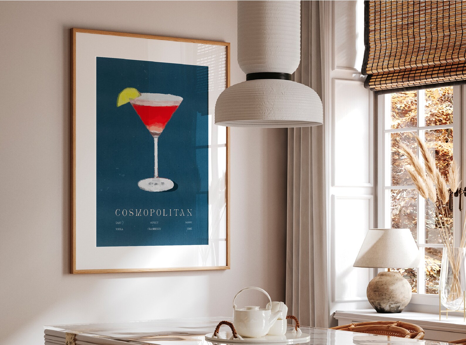 Colorful Cosmopolitan Art Print: Vibrant Illustration to Enhance Room ...