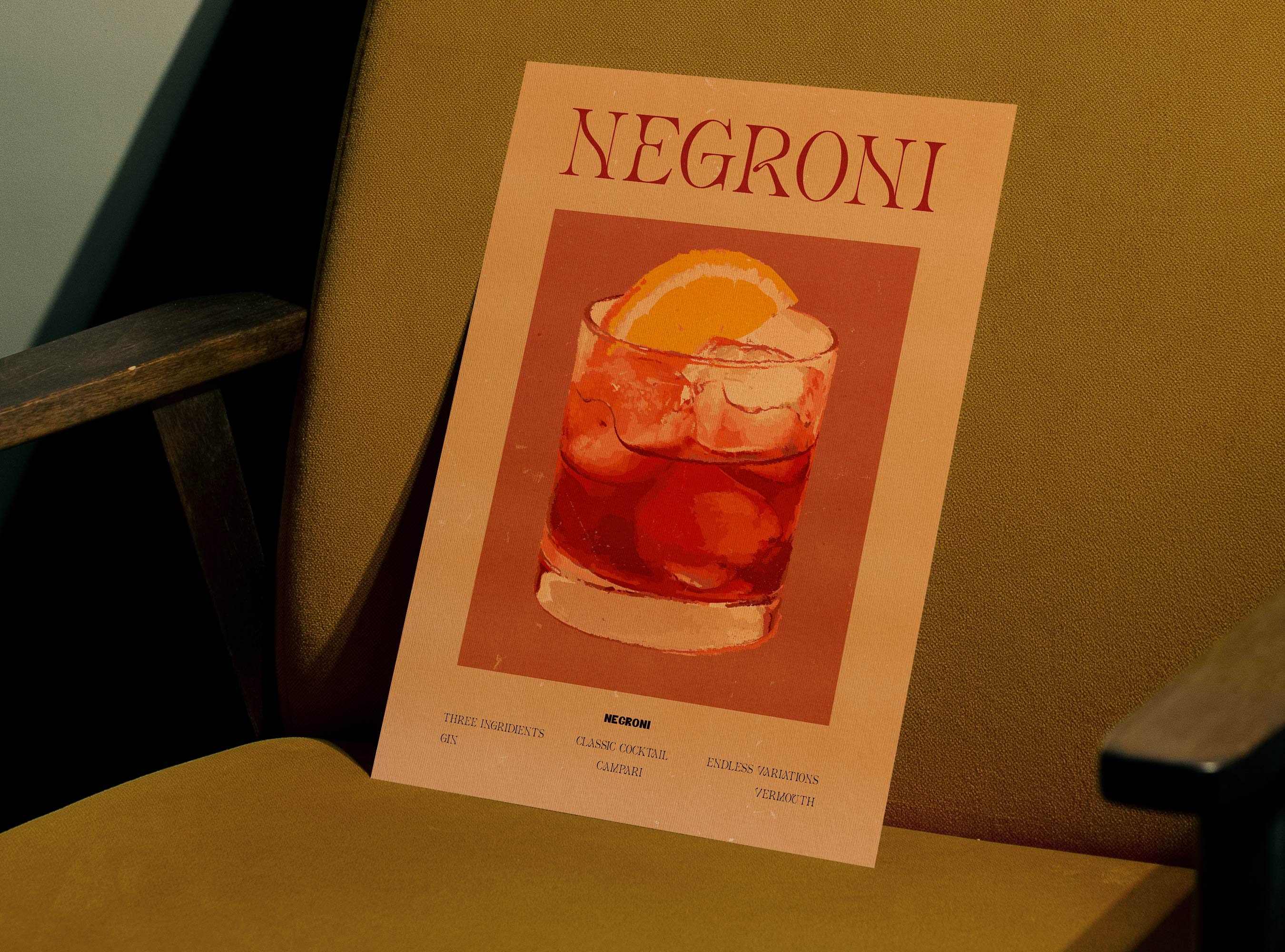 Retro Negroni Guide Print for Bar Cart Decor Vintage Poster - Etsy