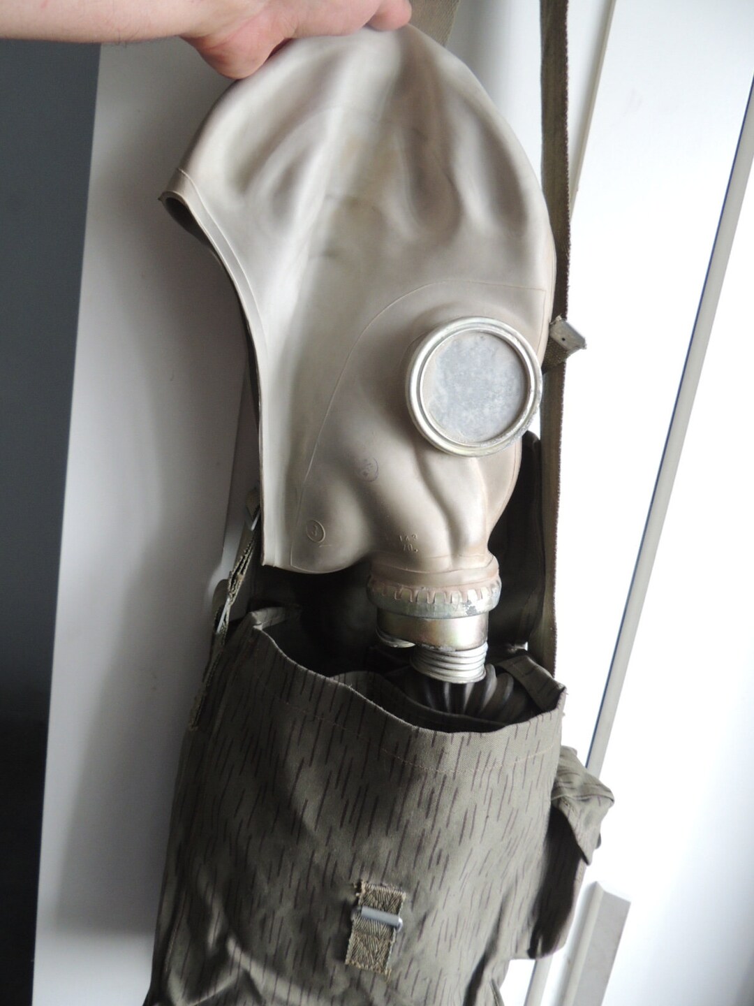 Polish Army Raindrop Camo Bag 1950ies Pattern With Original Gas Mask ...