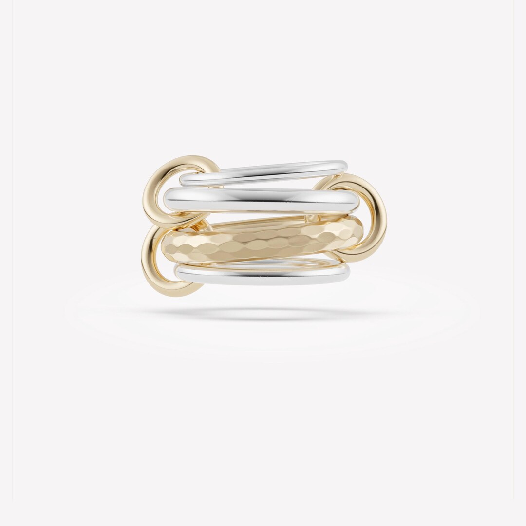 Two Tone Linked Ring, Link Connector Ring, Multi Link Connected Ring ...