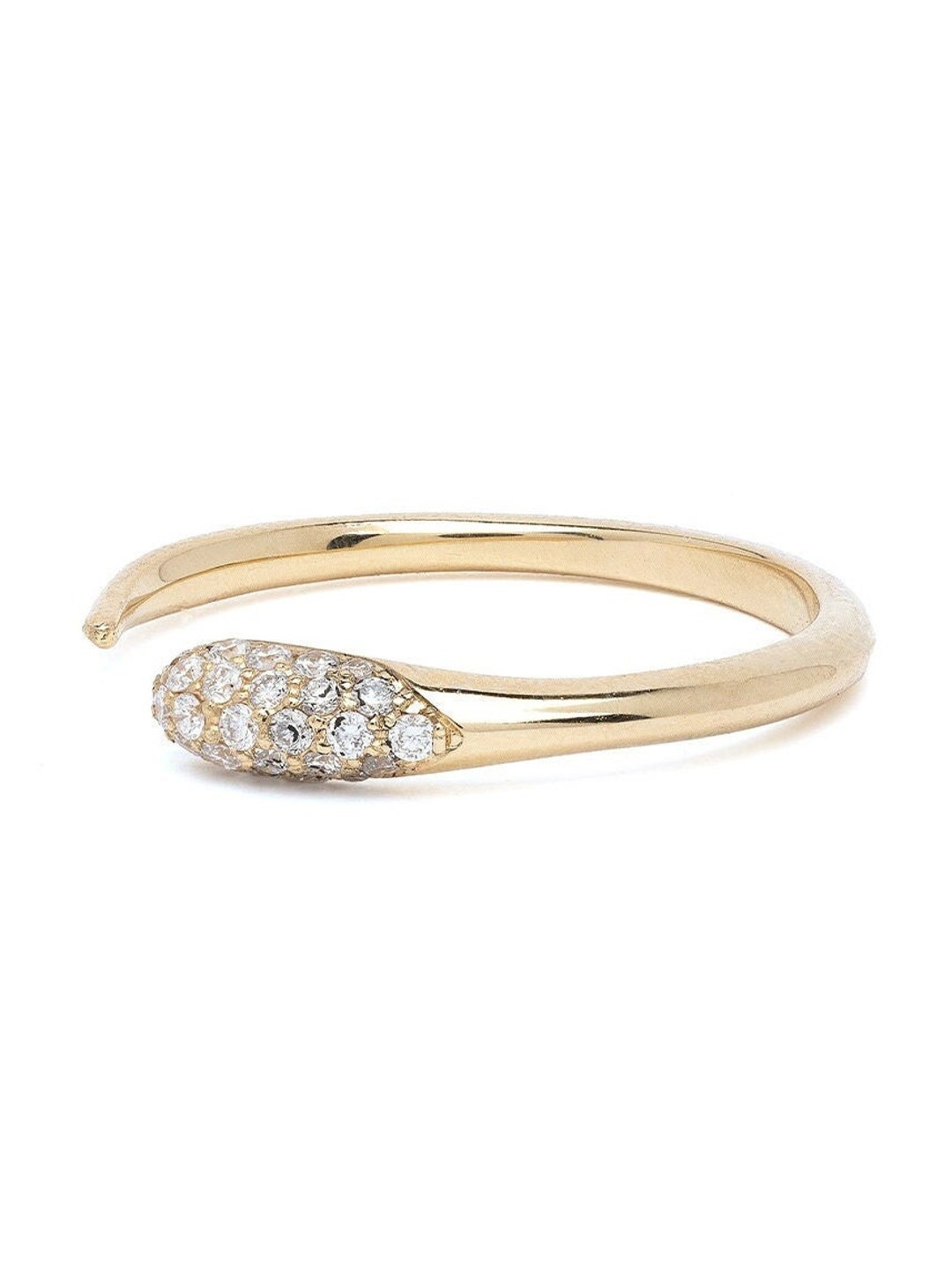 Open Diamond Ring, 14k Gold Dainty Stacking Band, Open Design Diamond ...