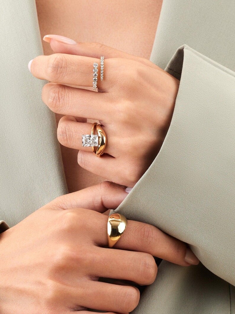 Lab Grown Diamond Wrap Ring, Solid Gold Spiral Band - Etsy Australia