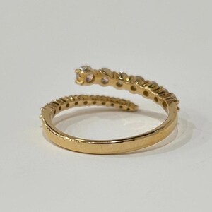 Round Diamond Wrap Ring, Open Lab Diamond Band, Yellow Gold Spiral Wrap ...