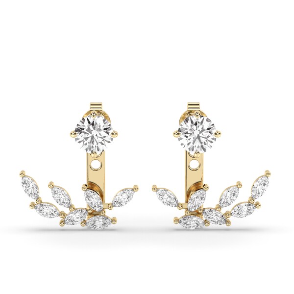 White Gold Earring Jackets - Etsy