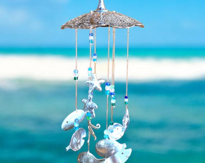 Ocean Life Inspired Wind Chime Garden Art Sea Life Crafted From ...