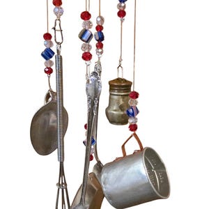 Kitchen Themed Mini Colander Wind Chime and Plant Holder Garden Art ...