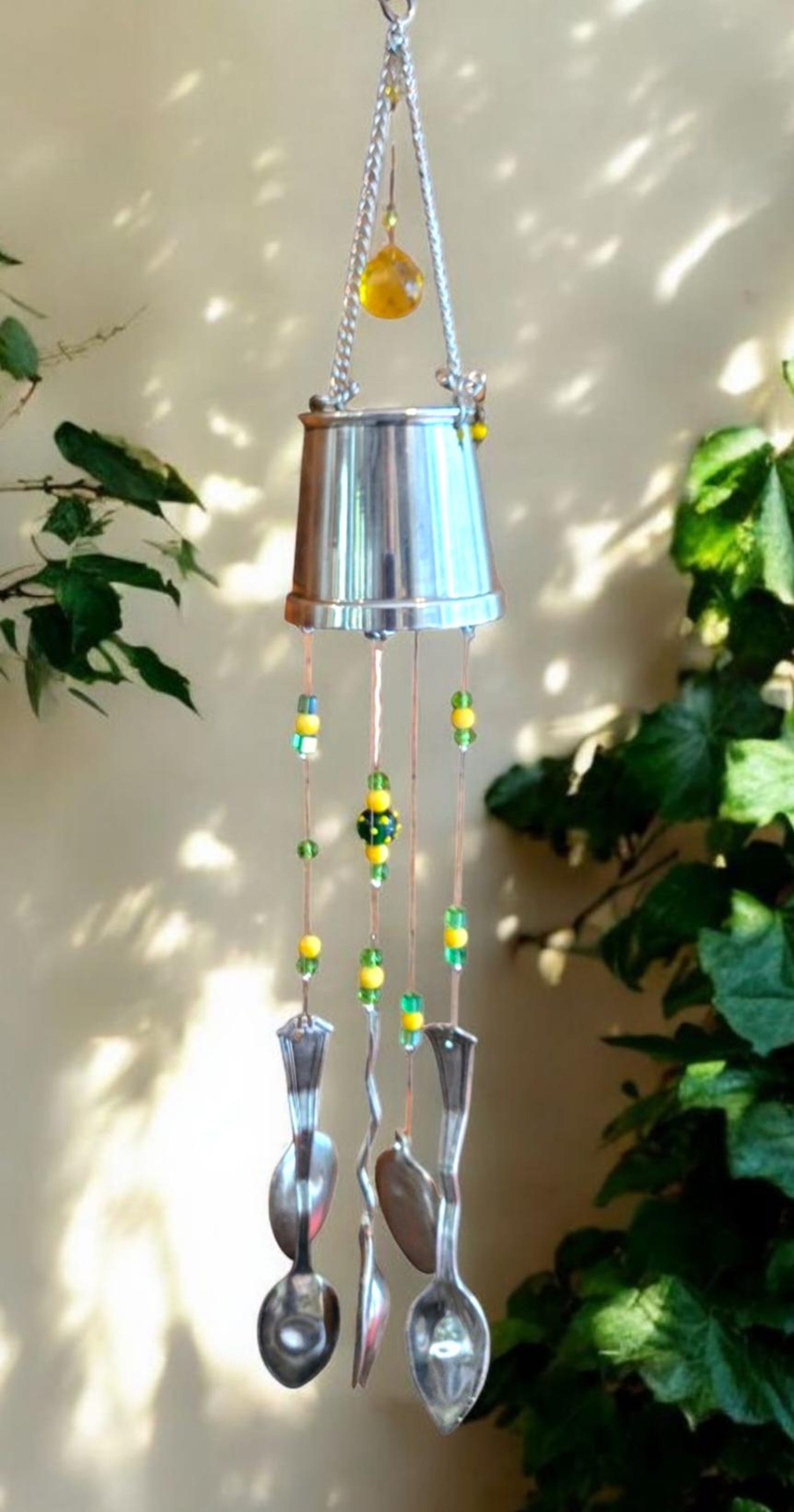 Unique Kitchen Themed Wind Chime Petite Pitcher Silverplate Silverware ...