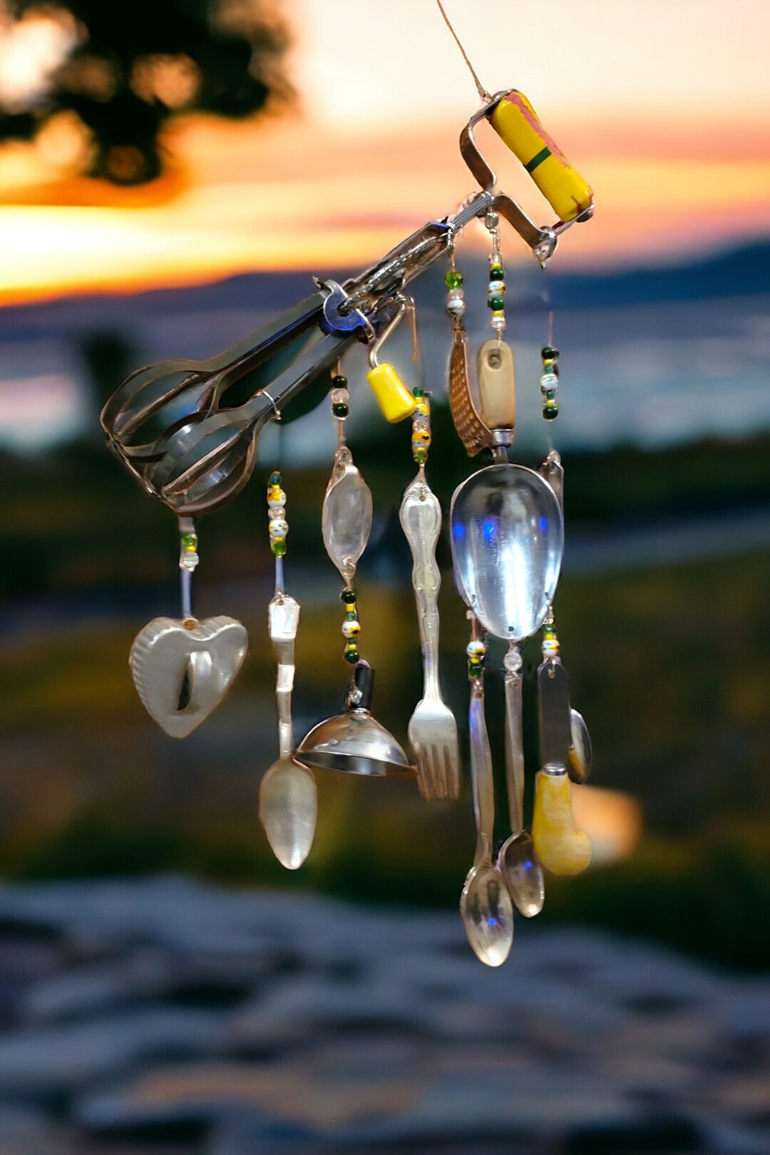 Kitchen Themed Vintage Hand Mixer Wind Chime With Vintage Pieces and ...