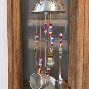 Kitchen Themed Mini Colander Wind Chime and Plant Holder Garden Art ...
