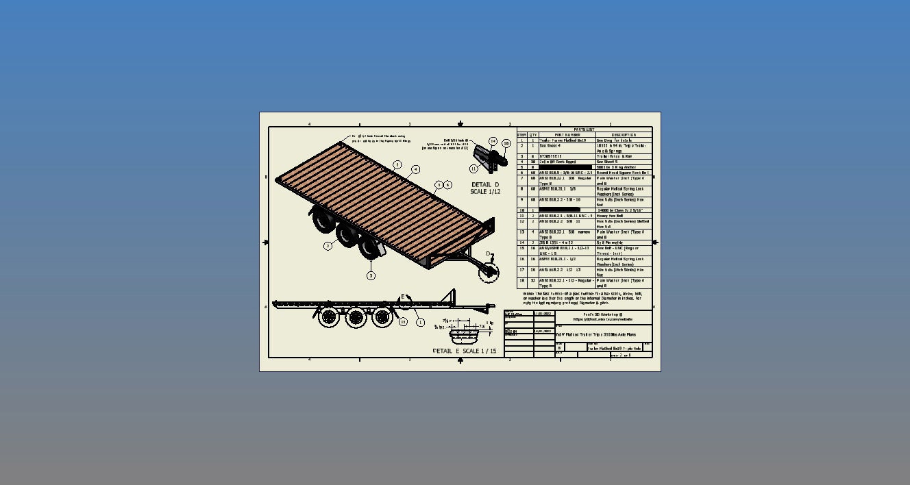Utility 8x19 Flatbed Trailer Fabrication Instructions Plans 7693lbs 3 ...