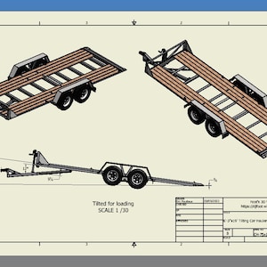 Car Hauler 6'-3"x19' Bed Trailer Fabrication Printable Plans 5475lb 2 ...